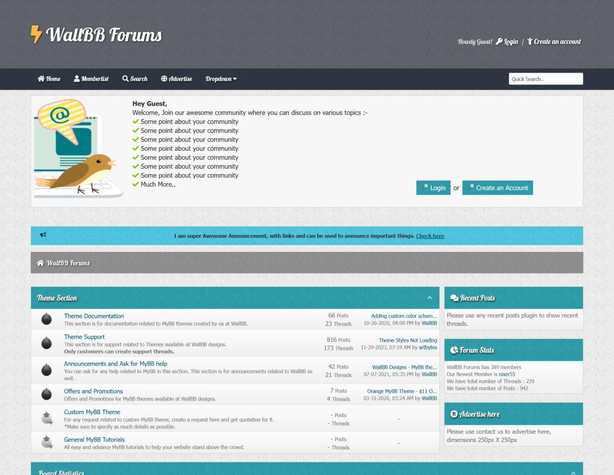 20+ Best Free MyBB Themes - Webprecis